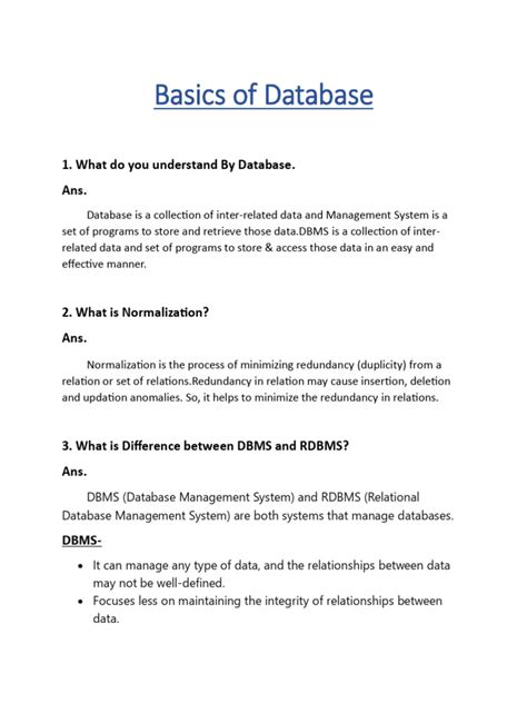 Basics Of Database Pdf