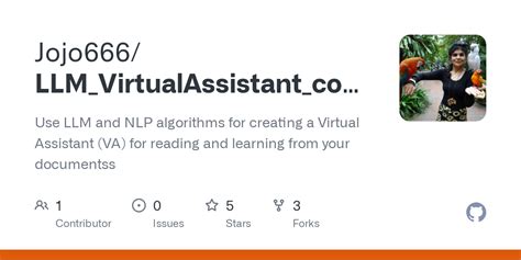 Github Jojo666llmvirtualassistantcodea Use Llm And Nlp Algorithms