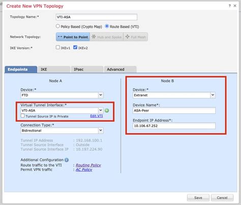 Configure Route Based Site To Site VPN Tunnel On FTD Managed By FMC Cisco