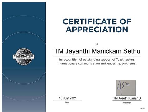 jayanthi manickam sethu on linkedin toastmasters recognitionawards