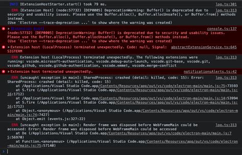 Shared Process And Extension Host Terminated Unexpectedly With Sigterm