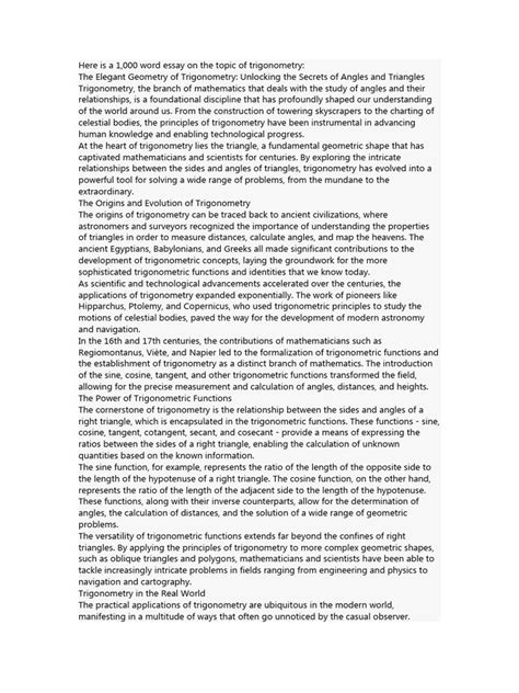 Trignometry Pdf Trigonometry Trigonometric Functions