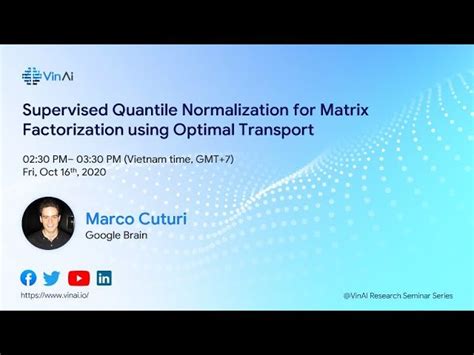 Free Video Supervised Quantile Normalization For Matrix Factorization Using Optimal Transport
