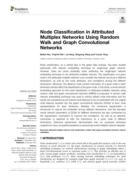Pdf Node Classification In Attributed Multiplex Networks Using Random