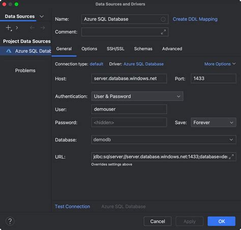 Azure SQL Database PyCharm Documentation