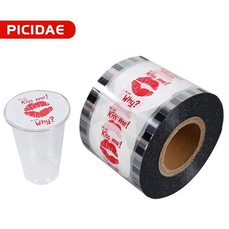 플라스틱 컵 밀봉 필름 우유 차 밀봉 필름 커피 주스 우유 투명 인쇄 롤 필름 건강한 재료 3000 시트 Aliexpress