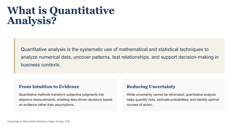 Quantitative Analysis In Business Using Data And Mathematics To Make