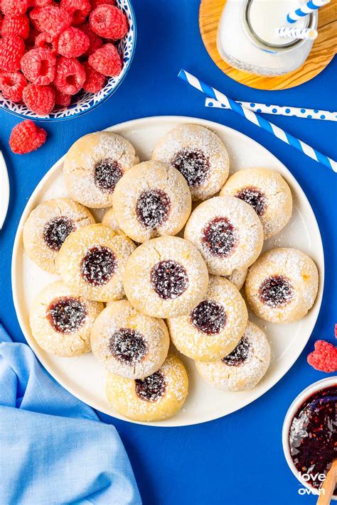 Raspberry Thumbprint Cookies • Love From The Oven