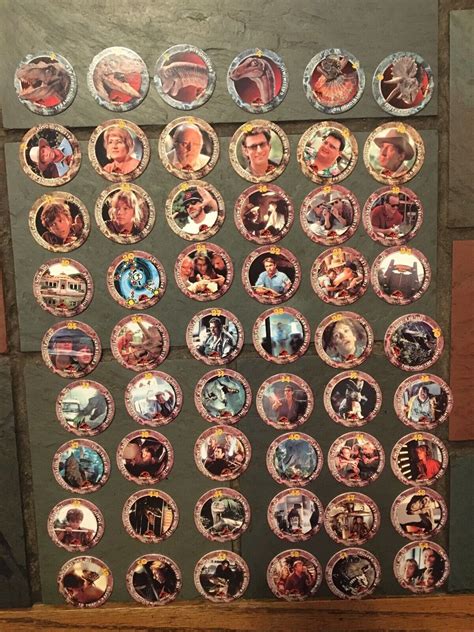 Jurassic Park Complete Set Of 54 Skybox Skycaps Pogs And Slammer 1993