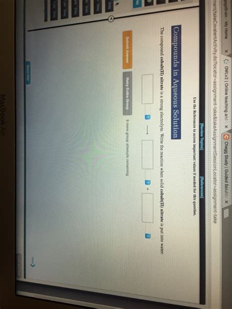 Solved The Compound Cobalt Ii Nitrate Is A Strong
