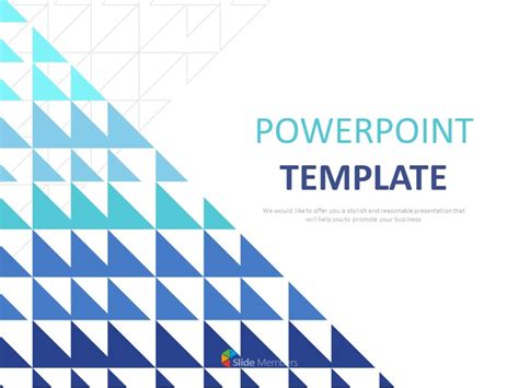 Free PPT Sample Blue Sparkling Triangles Line Patterned Triangle