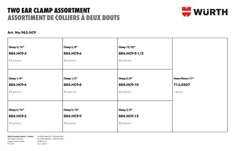 Asst Two Ear Clamp Steel W Drw 226 Pcs 965hc9