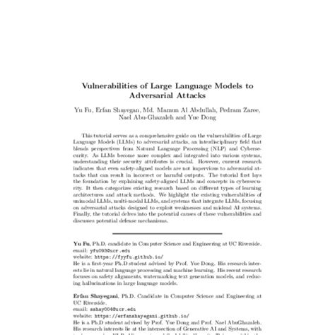 Vulnerabilities Of Large Language Models To Adversarial Attacks Acl Anthology