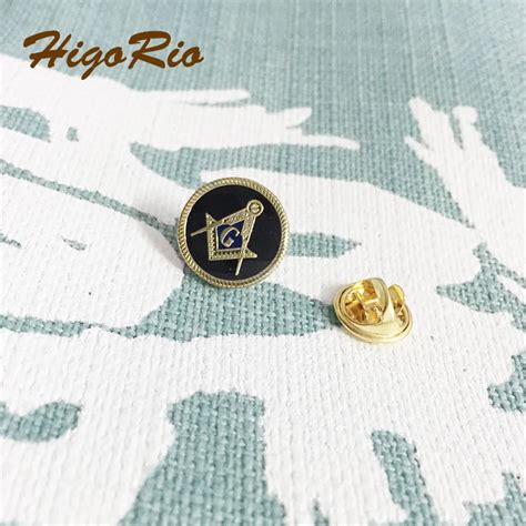 10pcs Freemason Square And Compass Masons Pins 15mm Elegant Black
