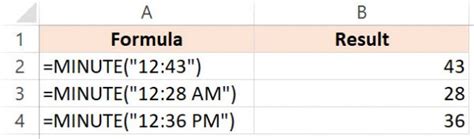Excel Minute Function Formula Examples Free Video