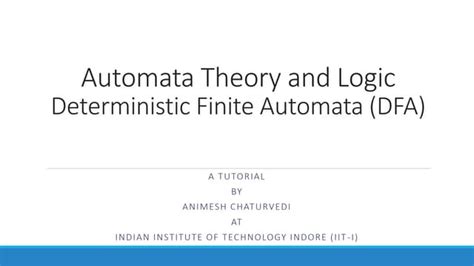 Deterministic Finite Automata Dfa Ppt