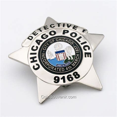 Cpd Chicago Detective Police Badge 9168 Exact Replica Coin Souvenir