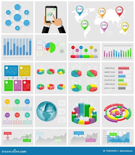 Ui Elements Of Infographics Collection Stock Vector Illustration Of Collection Chart