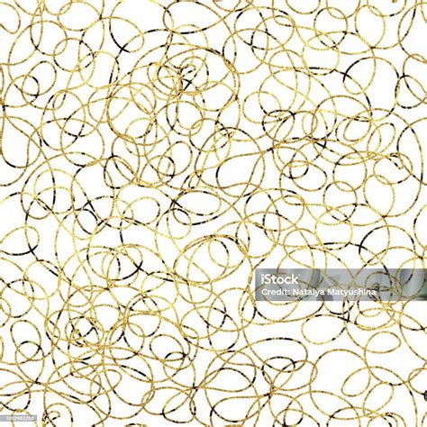 골드 추상적 인 선 원과 원활한 패턴 손으로 그린 그래픽 드로잉 벽지 배경 템플릿 포장의 디자인을위한 벡터 그림 거미줄에 대한