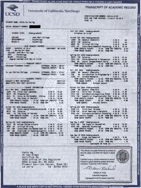 1 4 B R2 Ucsd Unofficial Transcript Kng Pdf Psychological Concepts Academia
