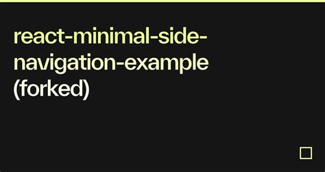React Minimal Side Navigation Example Forked Codesandbox