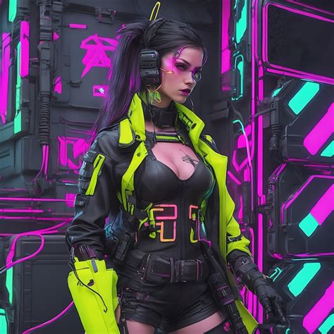 Sexy And Cyberpunk Girl Premium Ai Generated Image