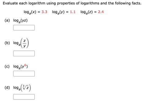 Solved Evaluate Each Logarithm Using Properties Of