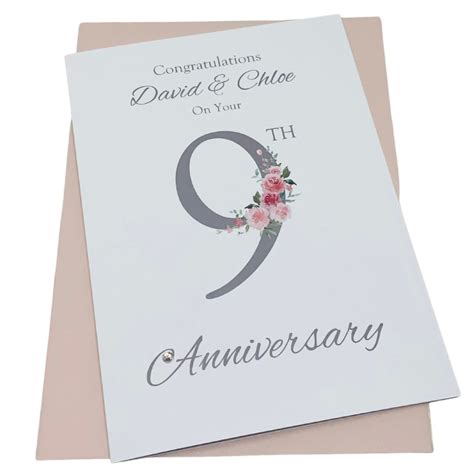 9th Anniversary Card Pottery 9 Year Ninth Wedding Anniversary
