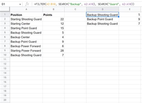 Planilhas Google como usar SEARCH com vários valores Statorials