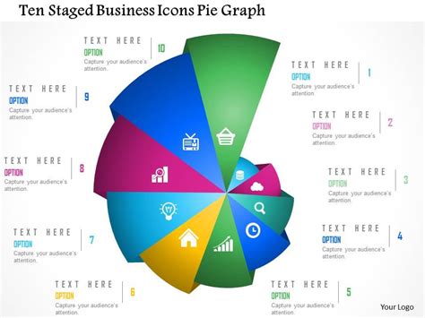 Ten Staged Business Icons Pie Graph Powerpoint Template PowerPoint Slides Diagrams Themes