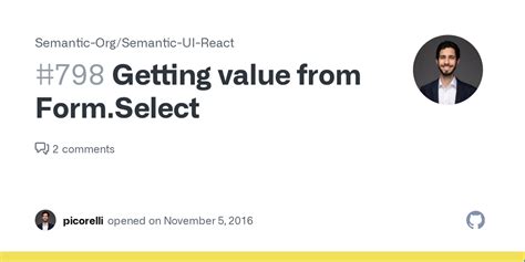 Getting Value From Formselect · Issue 798 · Semantic Orgsemantic Ui
