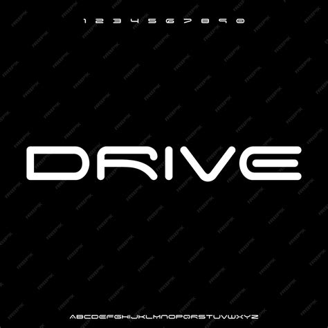 Drive Font Movement Speed Type Font Typeset Vector Premium Vector