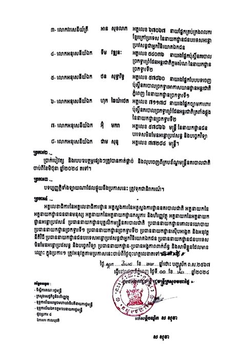 ឯកឧត្ដមអភិសន្តិបណ្ឌិត ស សុខា បណ្ដេញមន្ត្រីនគរបាល ៨នាក់