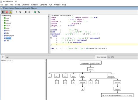 Parsing How To Understand Antlrworks 152 Mismatchedtokenexception
