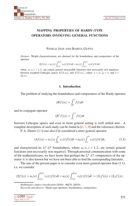 Pdf Mapping Properties Of Hardy Type Operators Involving General Functions