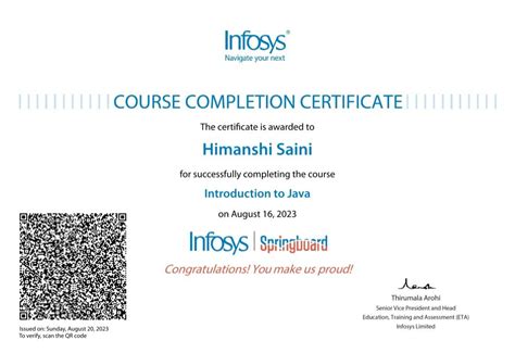 Finished Introduction To Java Course Himanshi Saini Posted On The