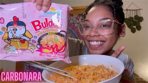 Buldak Carbonara Noodles Spicy Mukbang Youtube