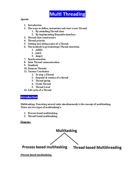 Multi Threading In Java Concepts Methods And Best Practices Studocu