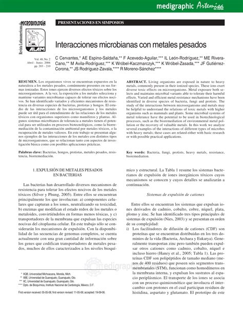 Pdf Microbial Interactions With Heavy Metals