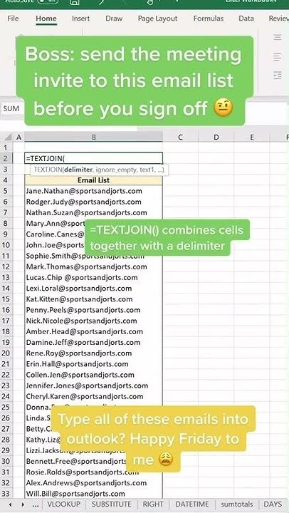 Combine Cells Together With Any Delimiter Using The Textjoin Function 🤩 Youtube