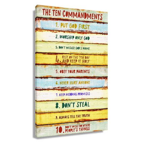 The Ten Commandments Wall Art Religious Bible Verses Wall Art Room Decor Pictures For Bedroom
