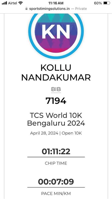 Kollu Nandakumar On Linkedin Tcsworld10k Runningachievement Consistency 12 Comments