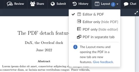 New Feature Ready Set DETACH Overleaf Online LaTeX Editor