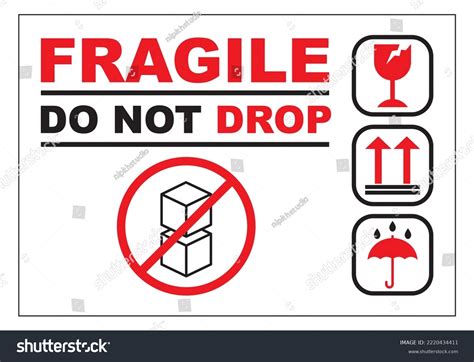 Fragile Do Not Drop Pictogram Warning Stock Vector Royalty Free