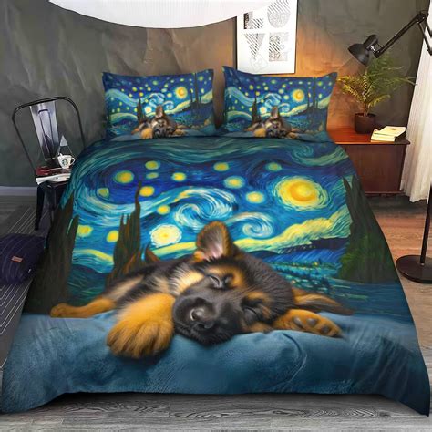 German Shepherd Starry Night Bedding Cover Set Eco T Point