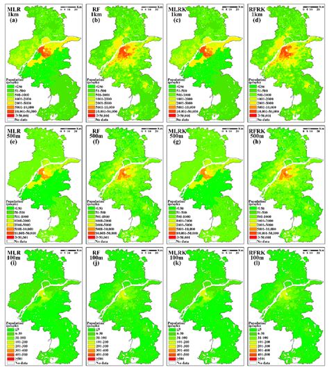 The Spatial Distribution Of Downscaled Population In 2020 A D At 1 Km Download Scientific