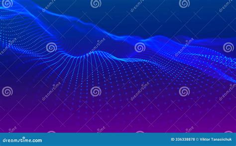 Futuristic Particle Wave Abstract Technology Background Big Data Visualization Stock