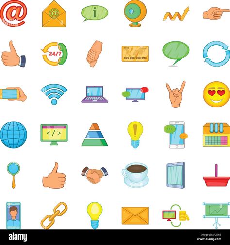 Connection Icons Set Cartoon Style Stock Vector Image And Art Alamy