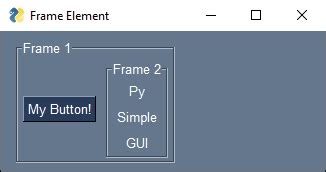 Frame PySimpleGUI Documentation