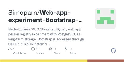 Github Simoparn Web App Experiment Bootstrap Jquery Node Express Pug Bootstrap Jquery Web App